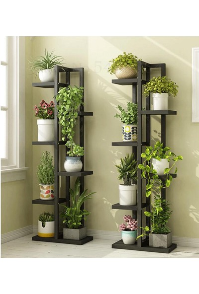 Arrigo Çiçeklik 6 Bölmeli Raf Metal Çerçeveli