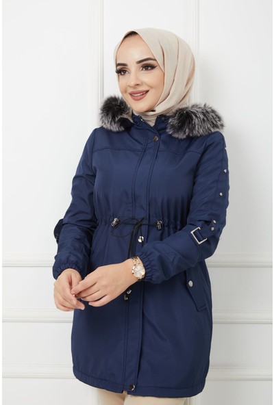 Alnida Collection Lacivert Içi Kürkü ve Su Geçirmez Bayan Kışlık Mont & Kaban Alnida Collection Lacivert Içi Kürkü ve Su Geçirmez Bayan Kışlık Mont & Kaban