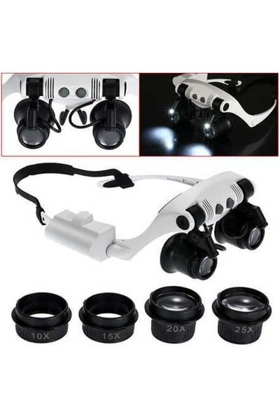 Gözlük Tipi LED Işıklı Büyüteç