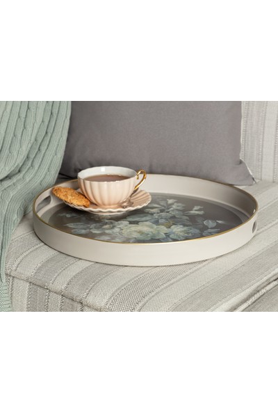 Madame Coco Audra Yuvarlak Tepsi 35X35 cm