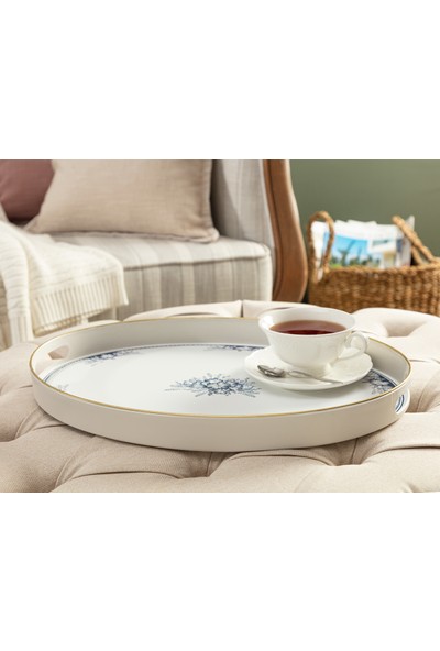Madame Coco Blanche Oval Tepsi 30X42 cm Madame Coco Blanche Oval Tepsi 30X42 cm