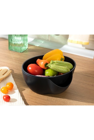 English Home Basic Plastik 2 Parça Süzgeç 20 cm Antrasit English Home Basic Plastik 2 Parça Süzgeç 20 cm Antrasit