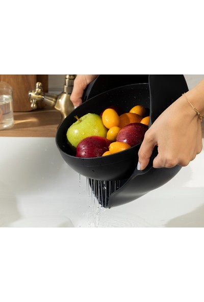 English Home Basic Plastik 2 Parça Süzgeç 28,5X28X13 cm Antrasit English Home Basic Plastik 2 Parça Süzgeç 28,5X28X13 cm Antrasit