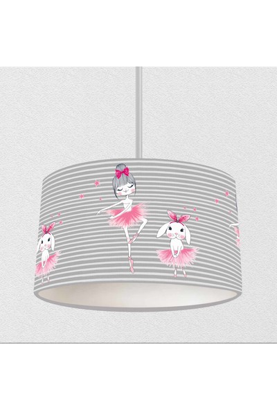 Junior Home Concept Sevimli Balerin Kız ve Tavşan Çocuk Odası Sarkıt Avize