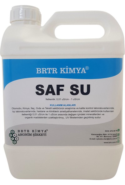 Brtrkimya Saf Deiyonize Distile Su 5 Lt Brtrkimya Saf Deiyonize Distile Su 5 Lt