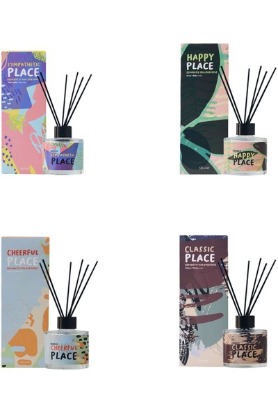 Bargello 4 Adet Bambu Çubuklu Dekoratif Ortam Kokusu Sakız, Vanilya, Kavun ve Odunsu 120 ml Bargello 4 Adet Bambu Çubuklu Dekoratif Ortam Kokusu Sakız, Vanilya, Kavun ve Odunsu 120 ml