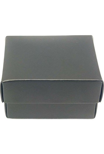 Paketleme Tezgahı Siyah Karton Yüzük Kutusu (Süngerli) 50 Adet