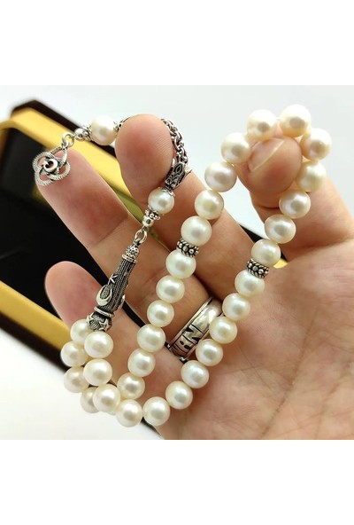 Tesbihvar Kültür Inci Tesbih 925 Ayar Gümüş Tasarımlı