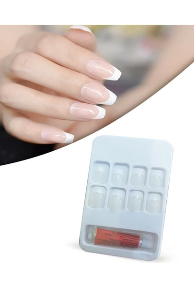 Xolo Takma Tırnak Şeffaf French Küt Törpülenebilir Kendinden Yapışkanlı