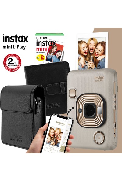 Instax Mini Liplay Hybrid Beige Gold Fotoğraf Makinesi Seti 1 Instax Mini Liplay Hybrid Beige Gold Fotoğraf Makinesi Seti 1