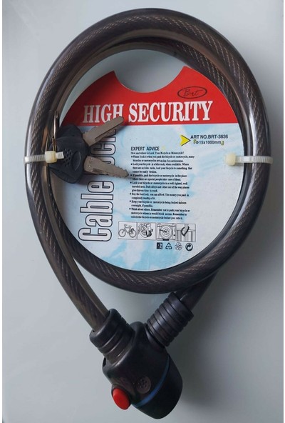 KNT Zhongli Cable Lock 15X1000 mm Boyunda Dayanıklı Bisiklet ve Motor Kilidi KNT Zhongli Cable Lock 15X1000 mm Boyunda Dayanıklı Bisiklet ve Motor Kilidi
