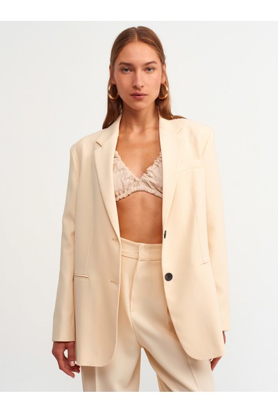 Dilvin 6907 Blazer Ceket-Natural