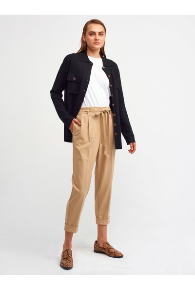 Dilvin 4845 Beli Lastikli Pantolon-Camel Dilvin 4845 Beli Lastikli Pantolon-Camel