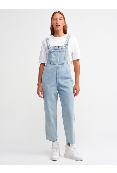 Dilvin 4471 Önü Cepli Kar Yıkama Tulum-Mavi Dilvin 4471 Önü Cepli Kar Yıkama Tulum-Mavi