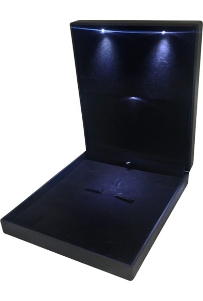 Özer Kutu Işıklı Büyük Set Kutusu Siyah 19X22 cm Özer Kutu Işıklı Büyük Set Kutusu Siyah 19X22 cm
