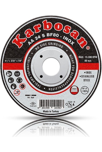 Karbosan 125 x 1 Paslanmaz Çelik Inox Kesme Diski 25 Adet Karbosan 125 x 1 Paslanmaz Çelik Inox Kesme Diski 25 Adet