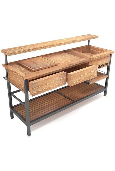 Monywood Servis Masası Masif Ahşap MSM0380