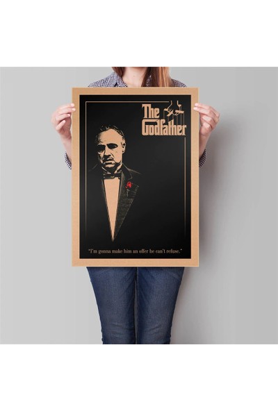 Caph Design Godfather Vintage Kraft Poster 32 x 45 cm Özel Kutulu