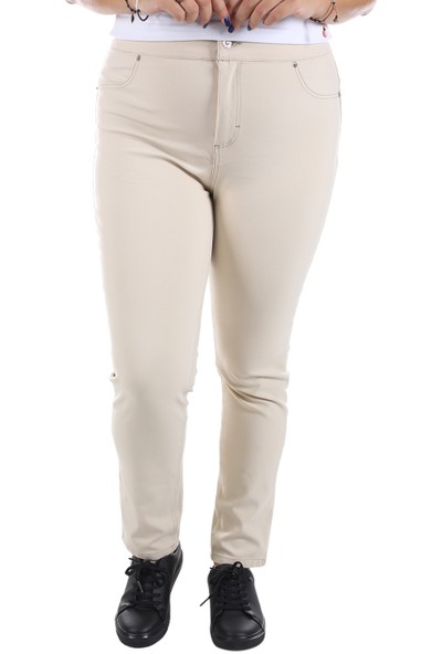 Brendon Kadın Büyük Beden Pamuklu Pantolon 1369 Taş/stone 21W34001369 Brendon Kadın Büyük Beden Pamuklu Pantolon 1369 Taş/stone 21W34001369