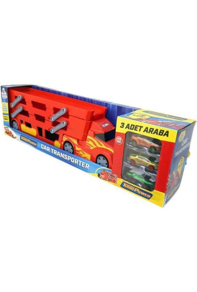 King Toys Kırmızı Arabalı Üç Katlı Tır