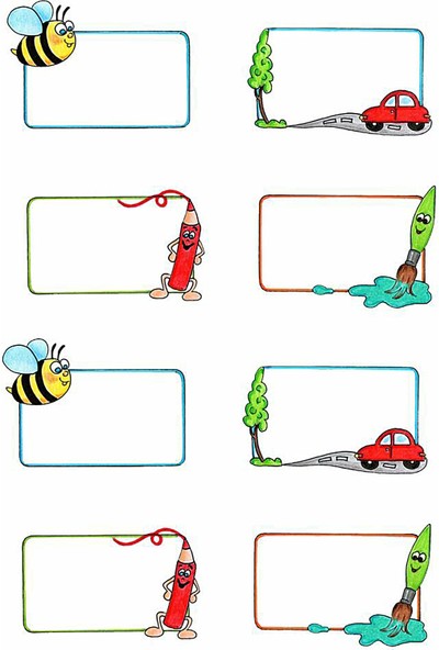 Figürlü Defter Kitap Etiketi Figürlü Defter Kitap Etiketi