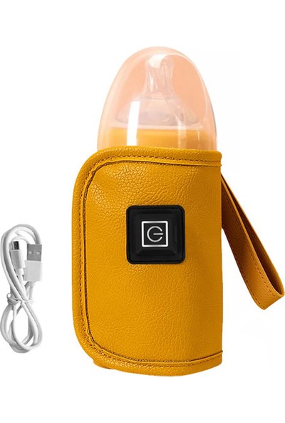 Sakuraa USB Biberon Isıtıcı Seyahat Arabası Yalıtımlı Çanta 3 Vites Ayarlanabilir Sıcaklık - Turuncu (Yurt Dışından)