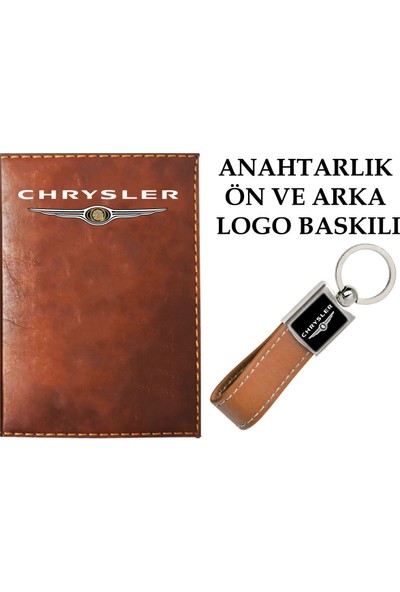 Promosyon Denizi Chrysler Logolu Taba Ruhsat Kabı ve Chrysler Logolu Anahtarlık