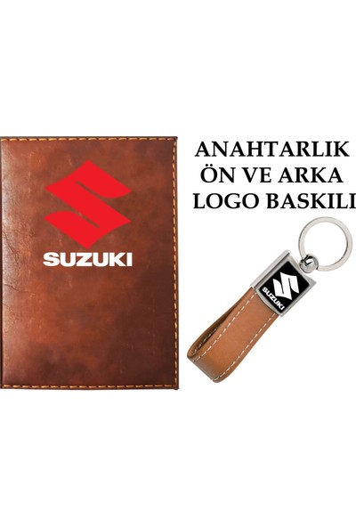 Promosyon Denizi Suzukı Logolu Taba Ruhsat Kabı ve Suzukı Logolu Anahtarlık