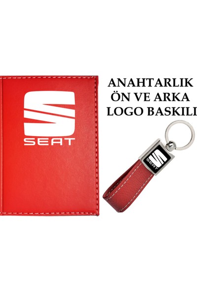 Promosyon Denizi Seat Logolu Kırmızı Ruhsat Kabı ve Seat Logolu Anahtarlık