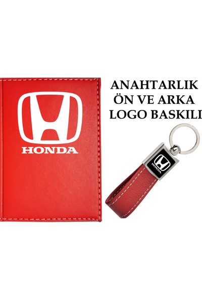 Promosyon Denizi Honda Logolu Kırmızı Ruhsat Kabı ve Honda Logolu Anahtarlık