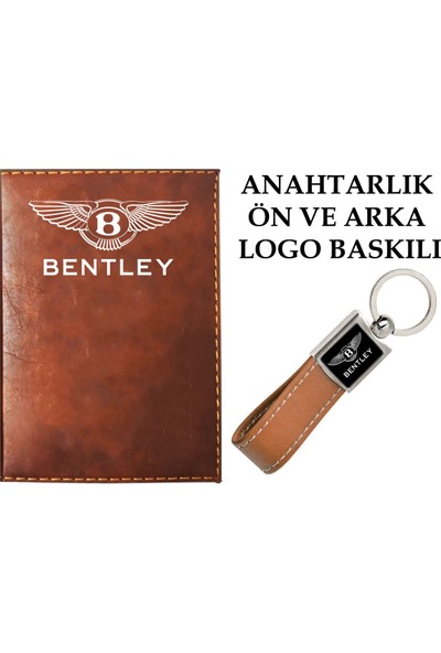 Promosyon Denizi Bentley Logolu Taba Ruhsat Kabı ve Bentley Logolu Anahtarlık