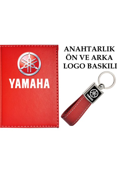 Promosyon Denizi Yamaha Logolu Kırmızı Ruhsat Kabı ve Yamaha Logolu Anahtarlık