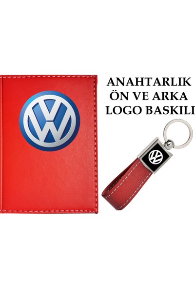 Promosyon Denizi Wolsvogen Logolu Kırmızı Ruhsat Kabı ve Wolsvogen Logolu Anahtarlık