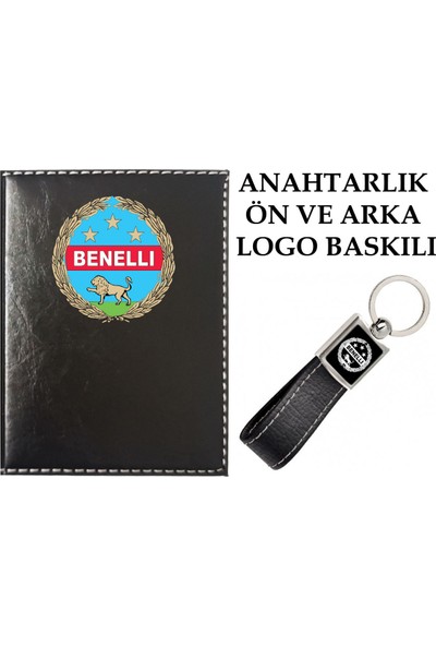 Promosyon Denizi Benelli Logolu Siyah Ruhsat Kabı ve Benelli Logolu Anahtarlık