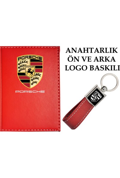 Promosyon Denizi Porche Logolu Kırmızı Ruhsat Kabı ve Porche Logolu Anahtarlık Promosyon Denizi Porche Logolu Kırmızı Ruhsat Kabı ve Porche Logolu Anahtarlık