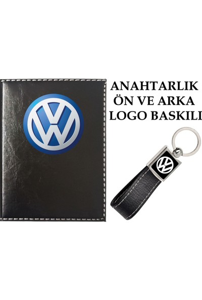 Promosyon Denizi Wolsvogen Logolu Siyah Ruhsat Kabı ve Wolsvogen Logolu Anahtarlık