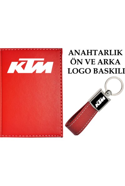 Promosyon Denizi Ktm Logolu Kırmızı Ruhsat Kabı ve Ktm Logolu Anahtarlık