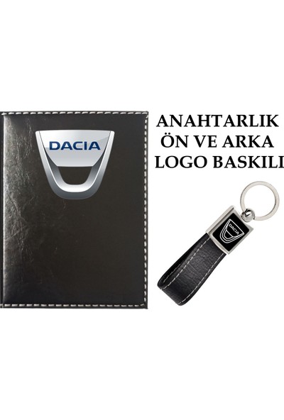 Promosyon Denizi Dacıa Logolu Siyah Ruhsat Kabı ve Dacıa Logolu Anahtarlık