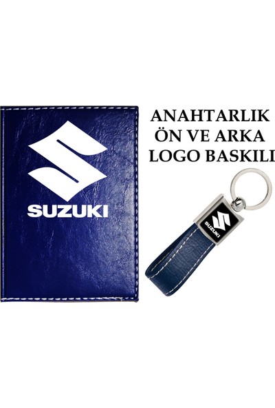 Promosyon Denizi Suzukı Logolu Lacivert Ruhsat Kabı ve Suzukı Logolu Anahtarlık