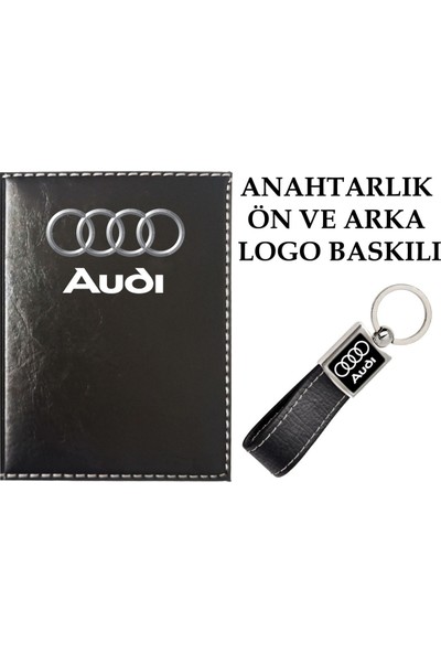Promosyon Denizi Audi Logolu Siyah Ruhsat Kabı ve Audi Logolu Anahtarlık