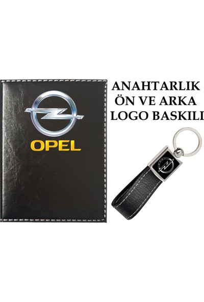 Promosyon Denizi Opel Logolu Siyah Ruhsat Kabı ve Opel Logolu Anahtarlık