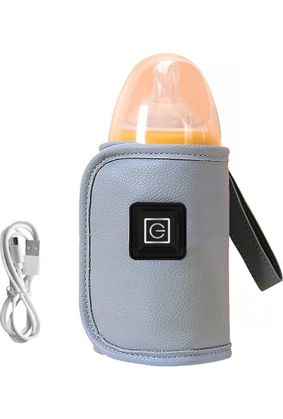 Sakuraa USB Biberon Isıtıcı Seyahat Arabası Yalıtımlı Çanta 3 Vites Ayarlanabilir Sıcaklık - Gri (Yurt Dışından)