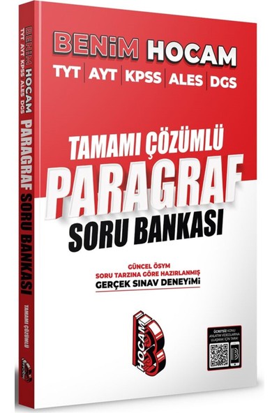 Benim Hocam Yayınları Tüm Adaylar Için Paragraf Tamamı Çözümlü Soru Bankası