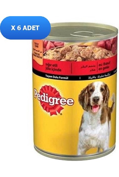 Pedigree Jöle Içinde Biftekli Köpek Konservesi 400 gr (6 Adet) Pedigree Jöle Içinde Biftekli Köpek Konservesi 400 gr (6 Adet)