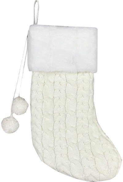 HomeMiyn Noel Örme Çorap, Iki Küçük Ponponla Süslenmiş Peluş Çorap (Yurt Dışından) HomeMiyn Noel Örme Çorap, Iki Küçük Ponponla Süslenmiş Peluş Çorap (Yurt Dışından)