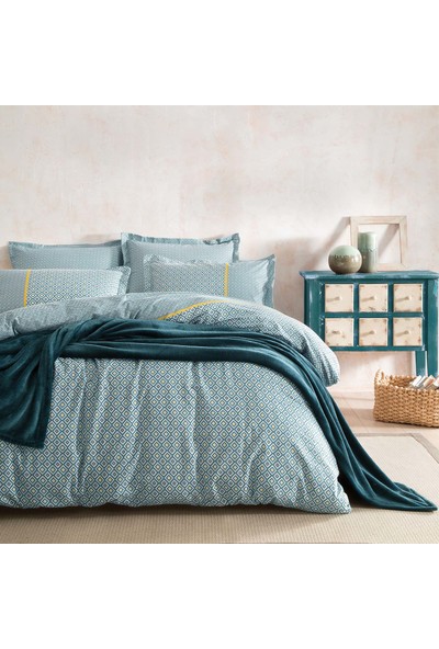 Yataş Bedding Hilaris Çift Kişilik Wellsoft Battaniyeli Nevresim Takımı Seti- Petrol