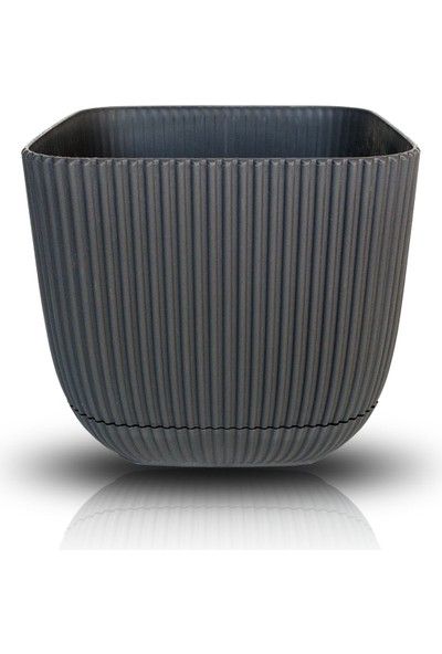 1.8lt 15X15X13 cm Dekoratif Mercan Desenli Tabaklı Mat Plastik Saksı No3 1.8lt 15X15X13 cm Dekoratif Mercan Desenli Tabaklı Mat Plastik Saksı No3
