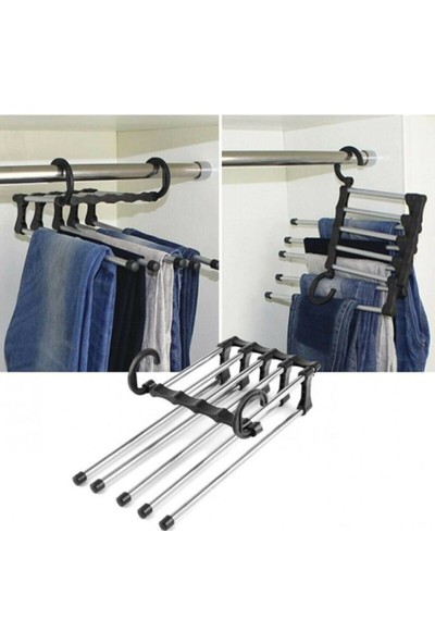Umsotrade Pantolon Askılık 5 Li Hareketli Askı Düzenleyici