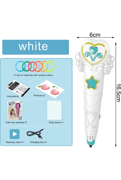 Sakuraa 3D USB Şarj Düşük Sıcaklık Baskı Kalemi (Yurt Dışından)