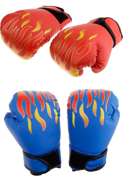 Homyl 2 Çift Çocuk Pu Köpük Yastıklı Yarım Parmak Kickboks Eldiveni (Yurt Dışından)